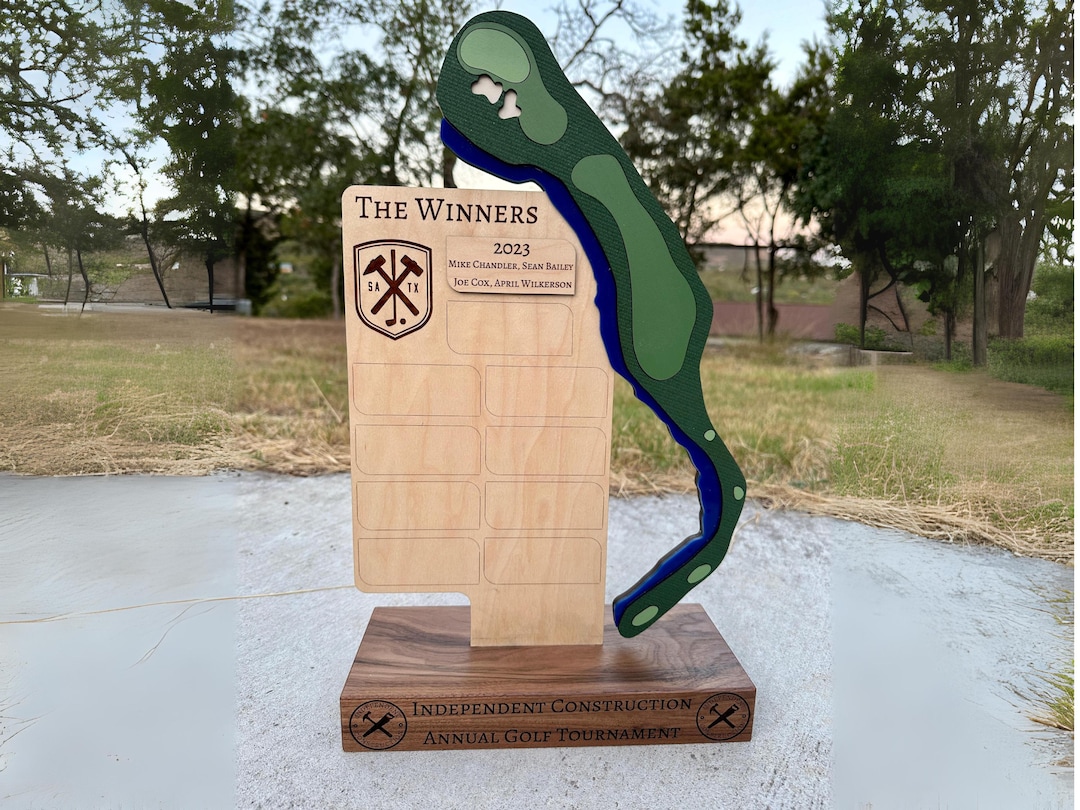 Custom Golf Trophy With Custom Golf Hole Replicated! Large Trophy ...