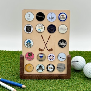 Two Sided Magnetic Ball Marker Display for Desk. Holds 36 Markers for ...