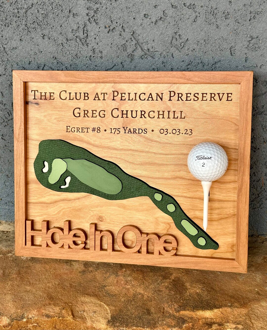 Custom Hole in One Wall Hanging With Personalized Hole Map - Golf Gift ...