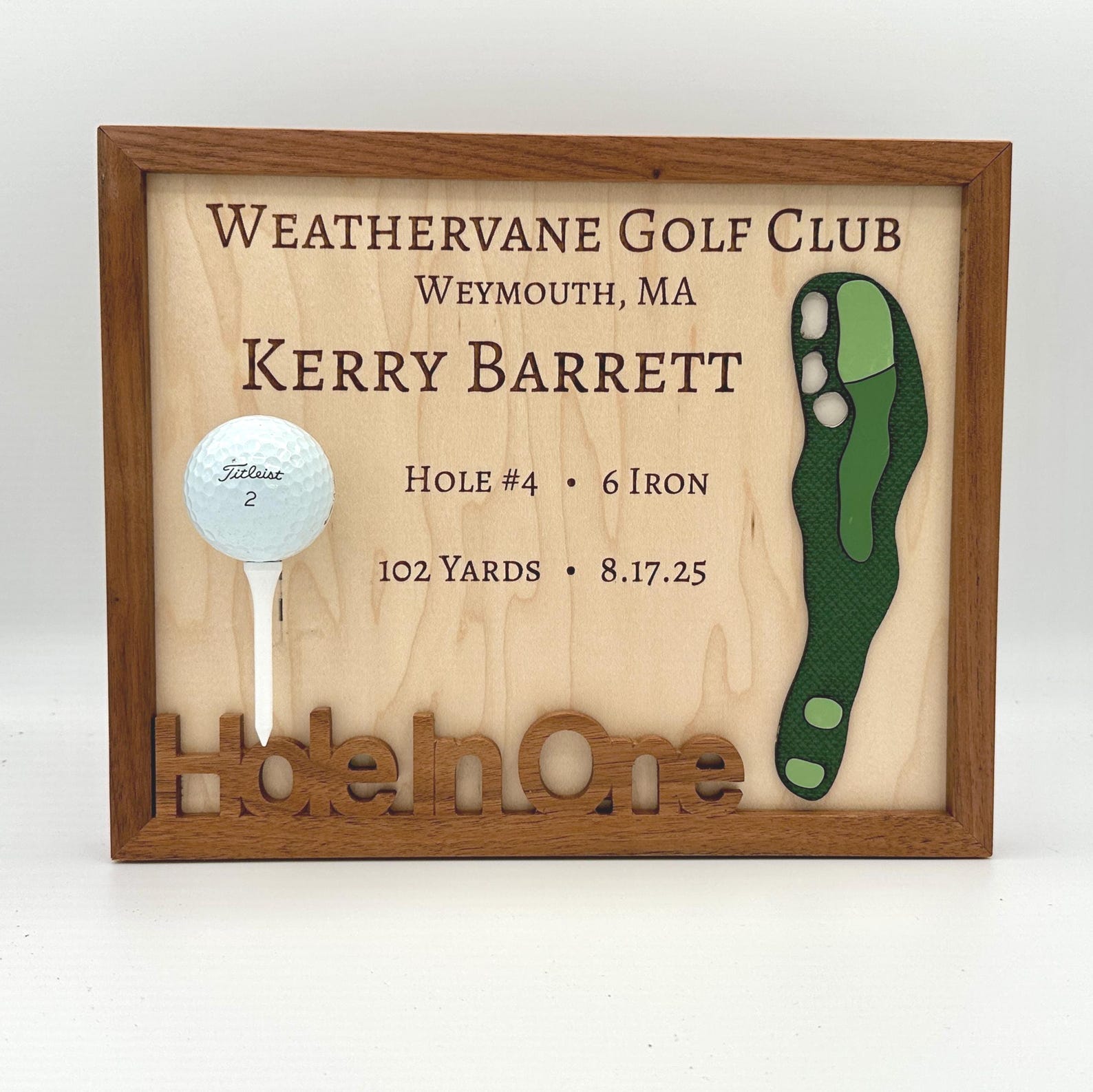 Custom Hole in One Display With Floating Tee for Your Golf Ball - Etsy