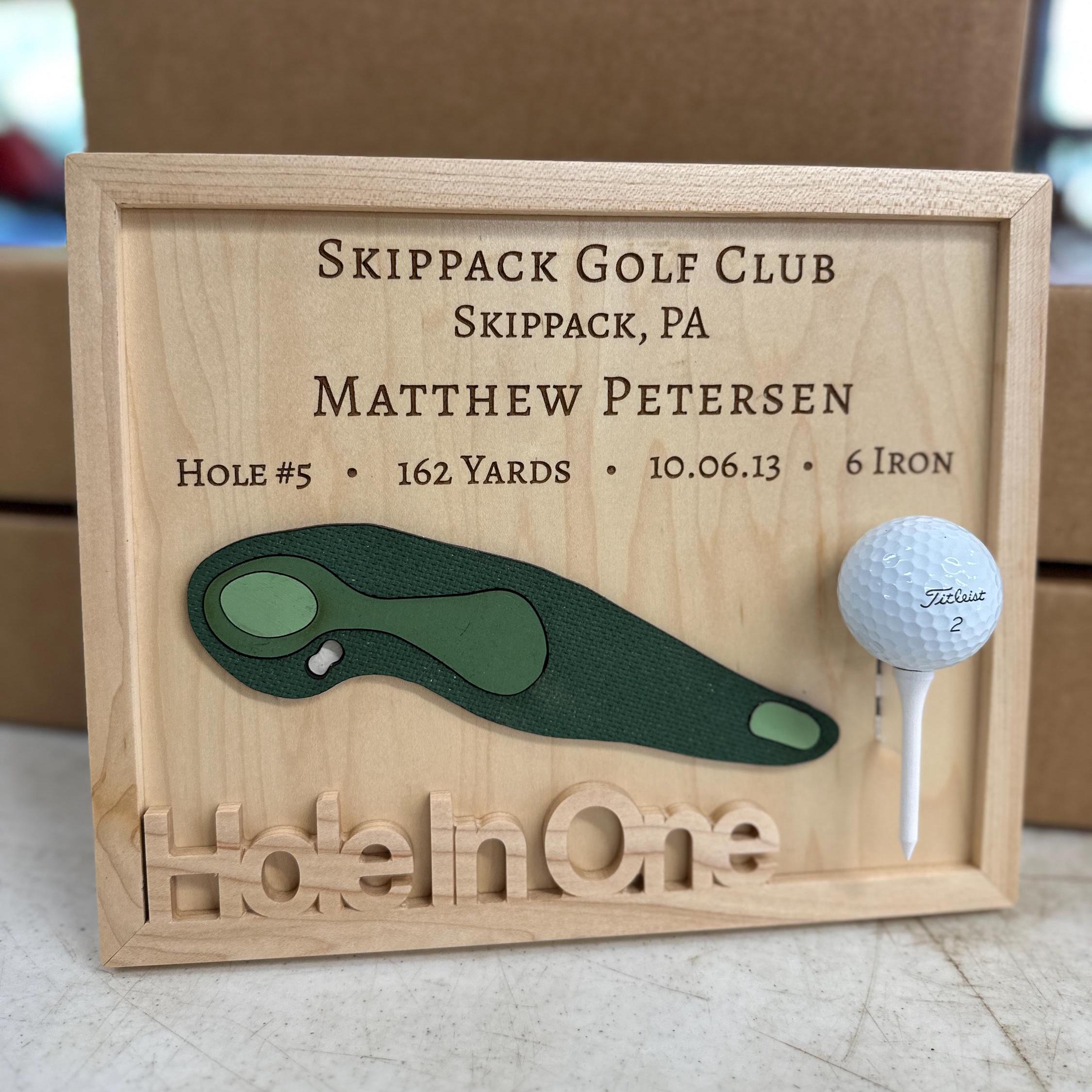 Custom Hole in One Display With Floating Tee for Your Golf Ball - Etsy