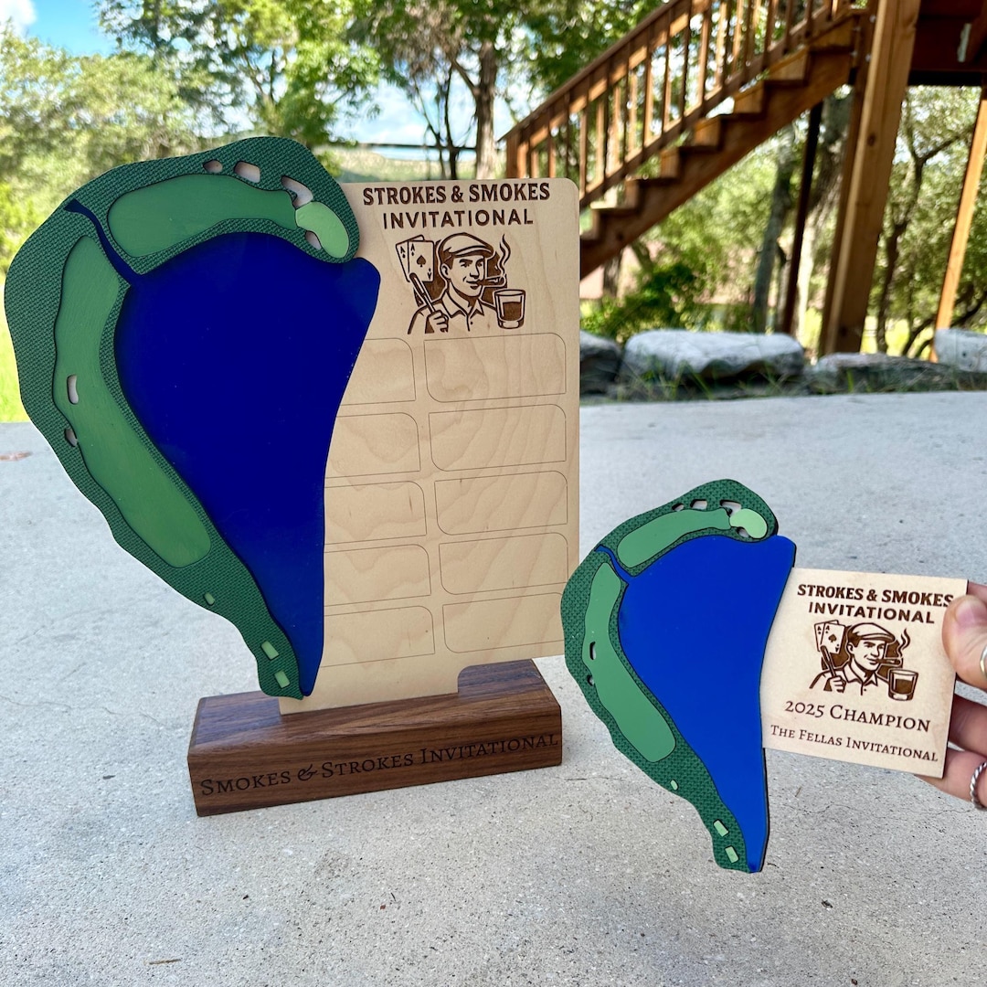 Magnetic Golf Tournament Trophies, Custom Pick the Hole! Yearly Travel ...