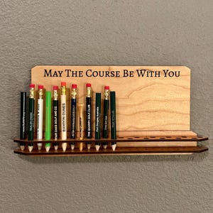 Personalized Golf Pencil Holder: Wall Display for 23 Pencils. Ready to ...
