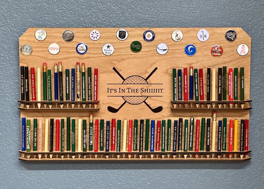 Personalized Golf Pencil & Ball Marker Display Holds 69 Pencils and 17 ...
