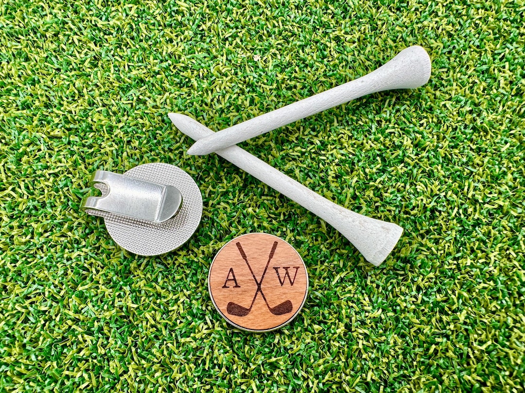 Personalized Golf Ball Marker, Custom Wood Golf Ball Marker, Gift for ...