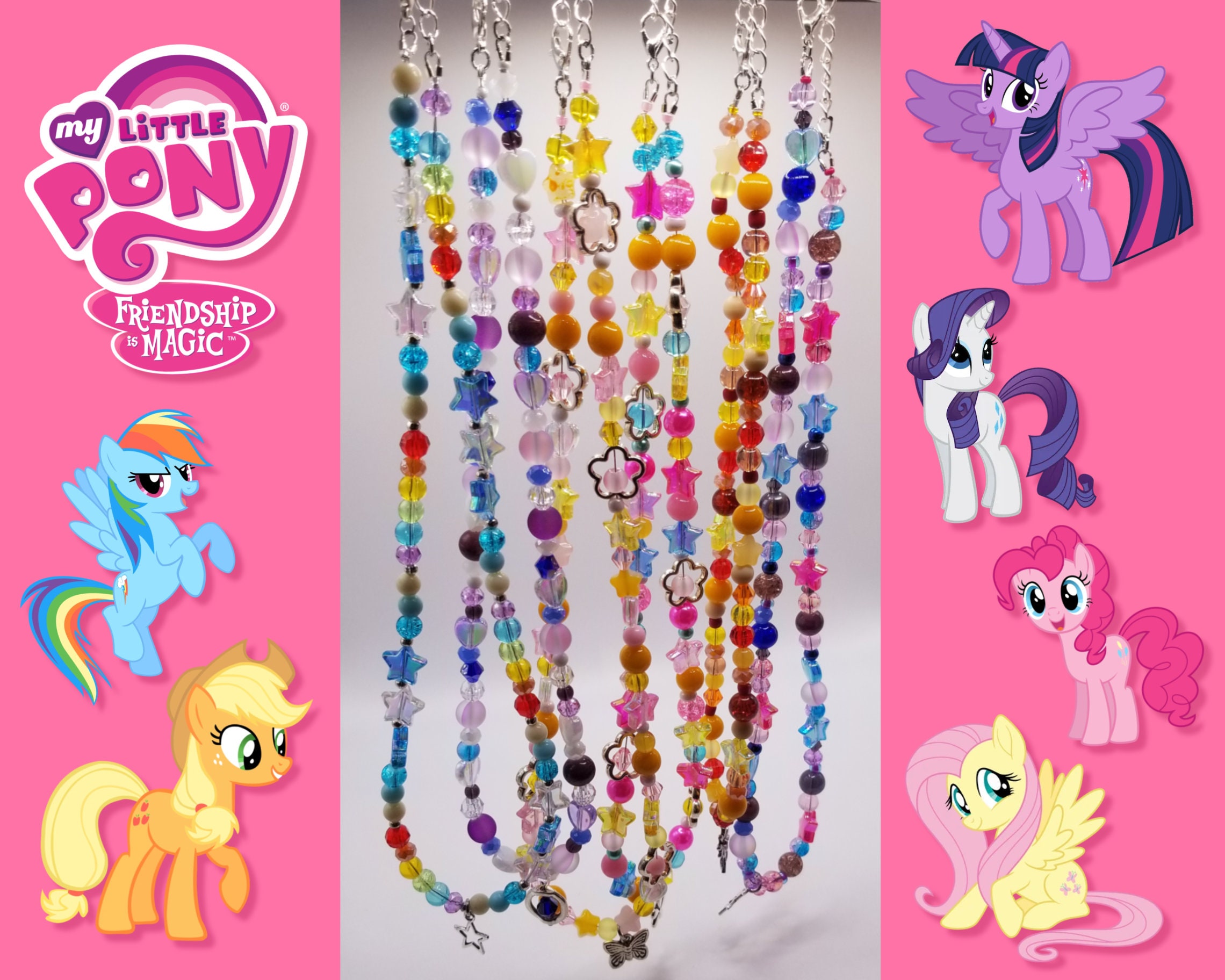 Mlp-inspired Necklaces // Handmade Adjustable Beaded - Etsy