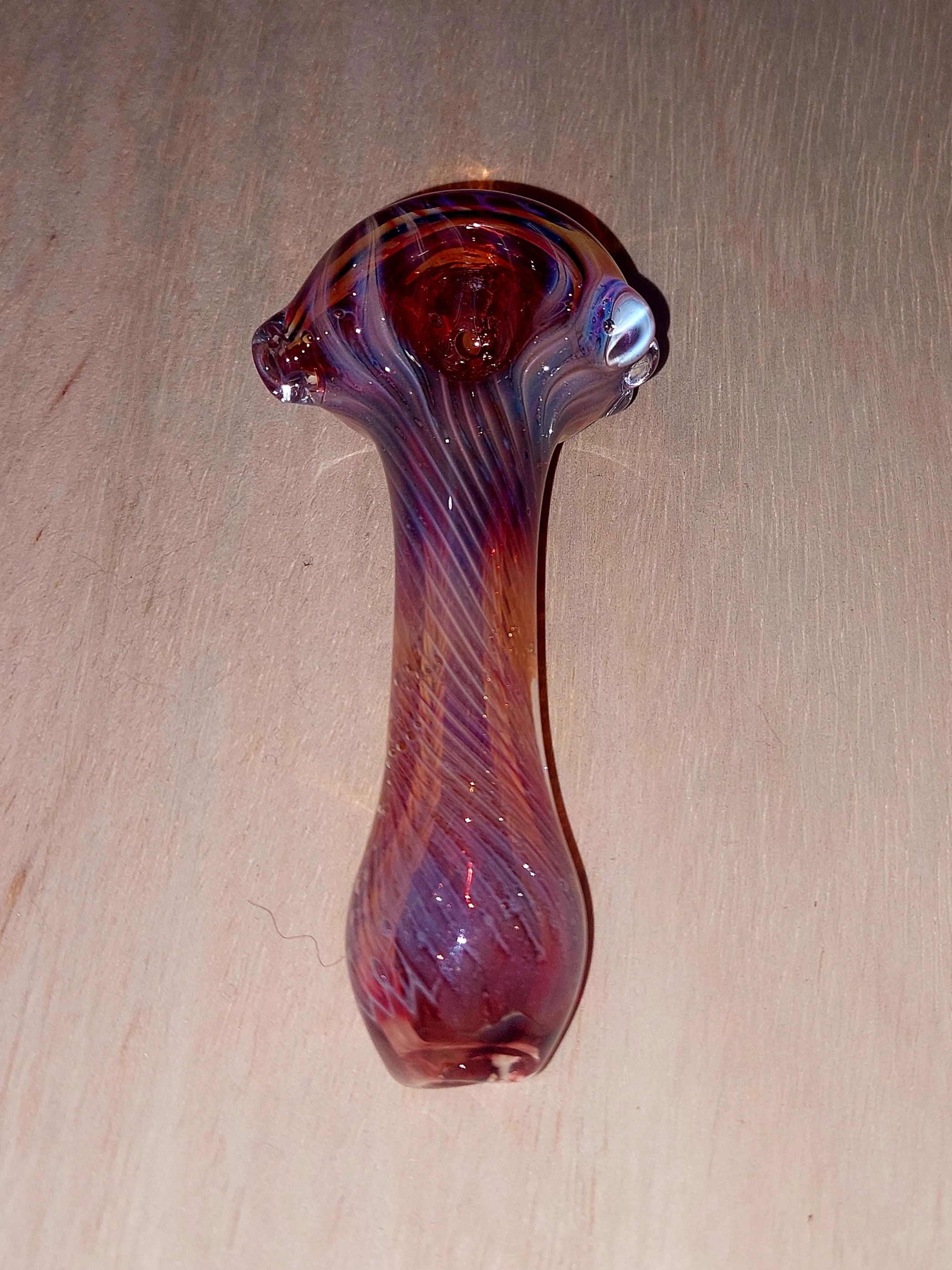 Thick Fumed Glass Pipe, Spiral Pipe, One of a Kind Pipe, Color Changing ...