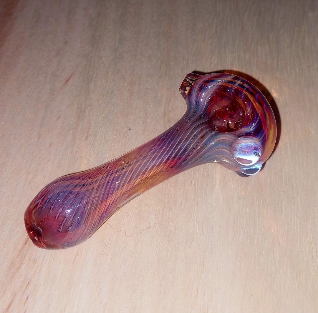 Thick Fumed Glass Pipe, Spiral Pipe, One of a Kind Pipe, Color Changing ...