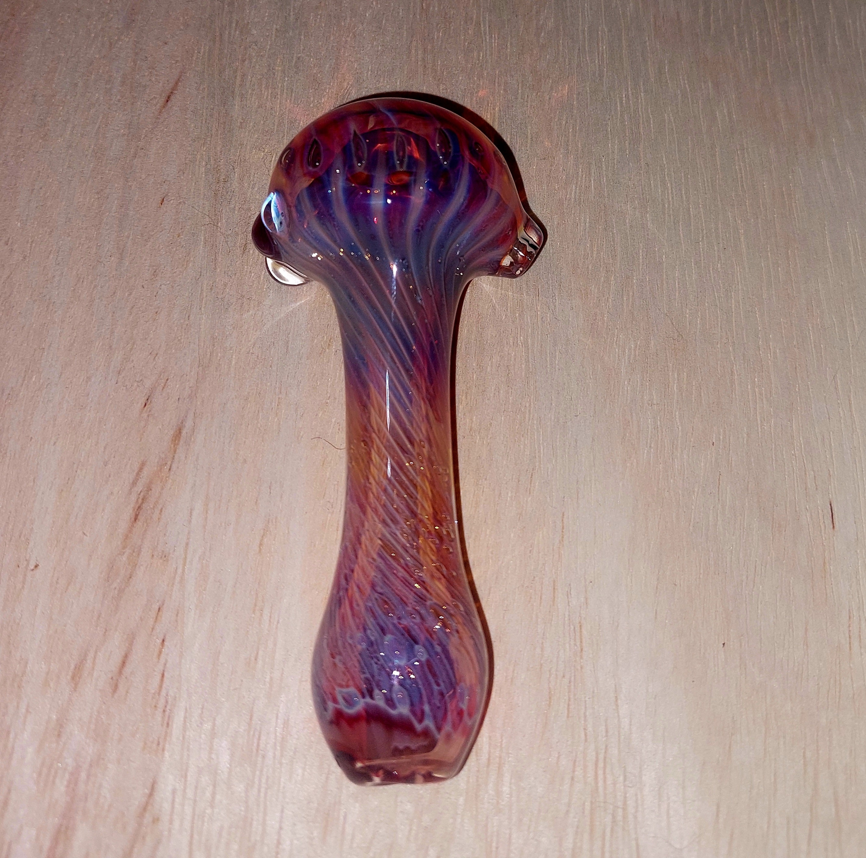 Thick Fumed Glass Pipe, Spiral Pipe, One of a Kind Pipe, Color Changing ...