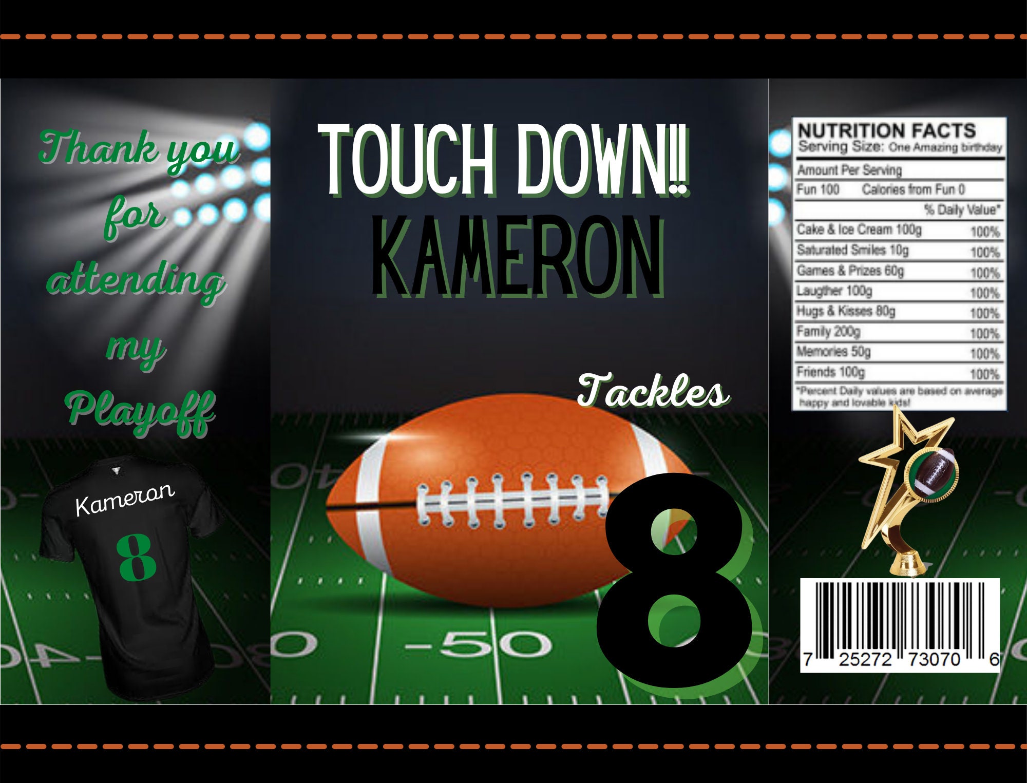 DIY Football Chip Bag - Etsy