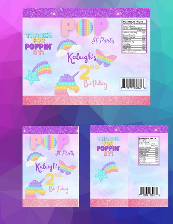 DIY Pop-it Chip Bag Template - Etsy