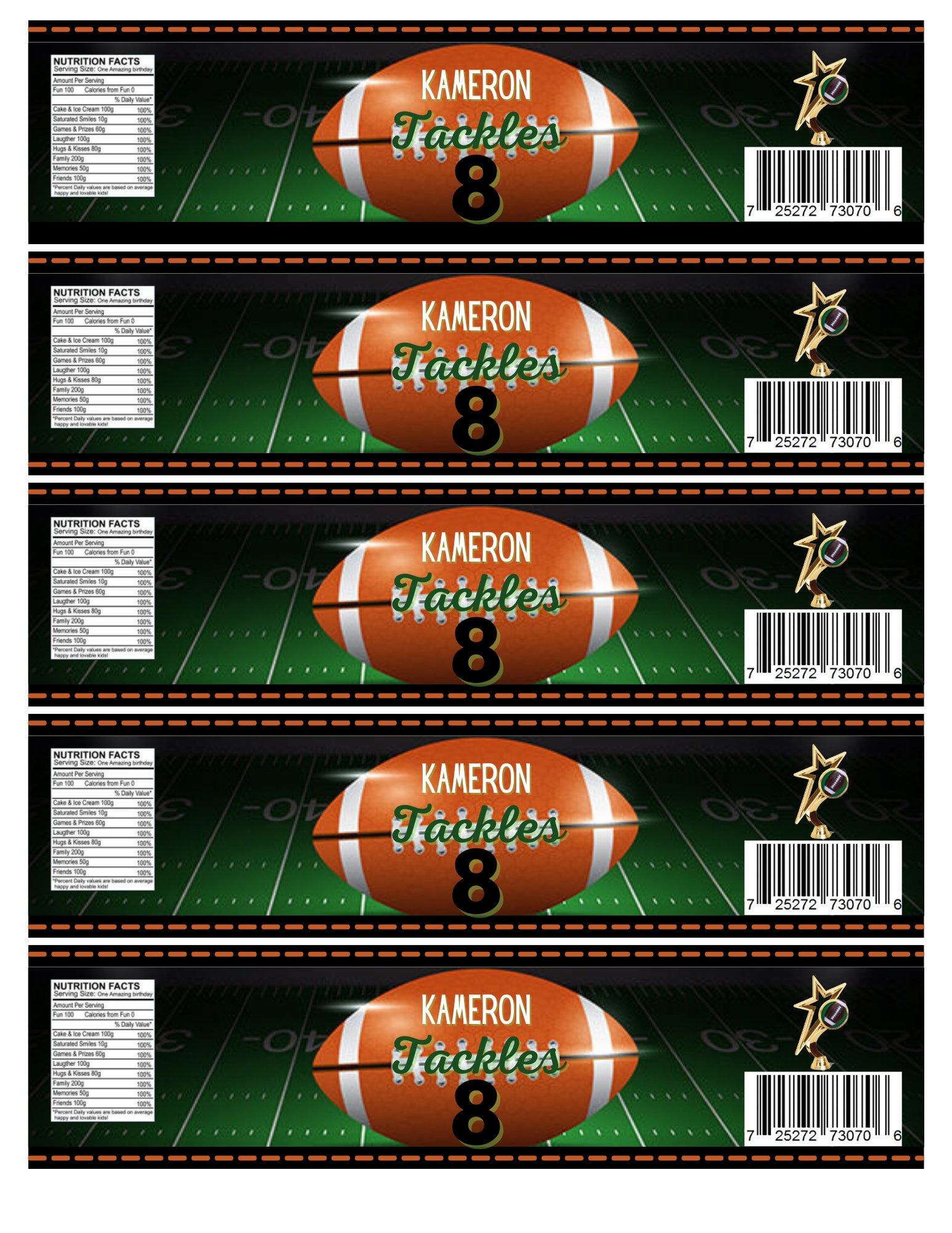 DIY Football Water Bottle, Juice , Gatorade Labels - Etsy