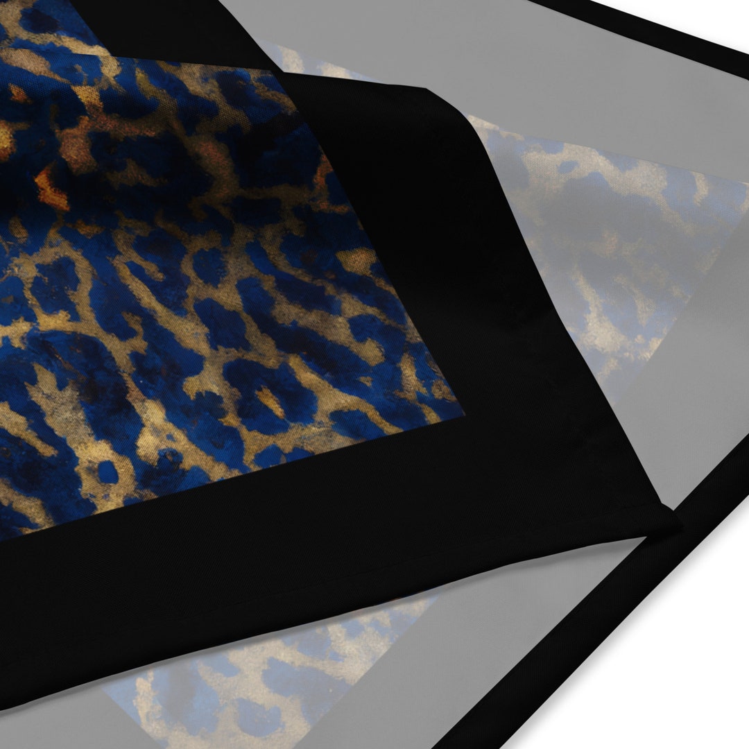 Cobalt Leopard Bandana, Psychedelic Leopard Bandana, Festival Bandana ...