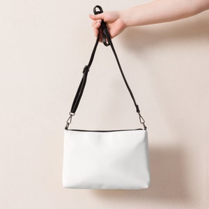 White Crossbody Bag, White Leather Bag Purse, Minimalist Leather ...