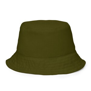 Olive Green Bucket Hat, 3 Sizes Available, Army Green Reversible Bucket ...