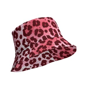 Pink and Red Leopard Bucket Hat, 3 Size Options, Vibrant Animal Print ...
