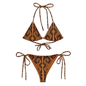 Desert Snakeskin String Bikini, Brown Orange Rust Bronze Gold Snake ...