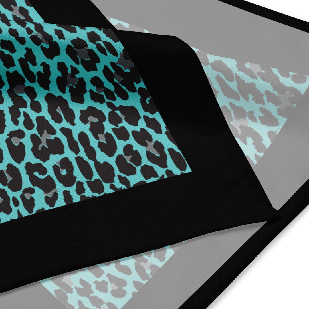 Blue Leopard Bandana, Psychedelic Leopard Bandana, Vibrant Animal Print ...