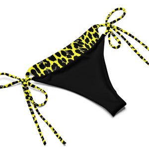 Yellow Leopard String Bikini Vibrant Animal Print Psychedelic Bikini ...