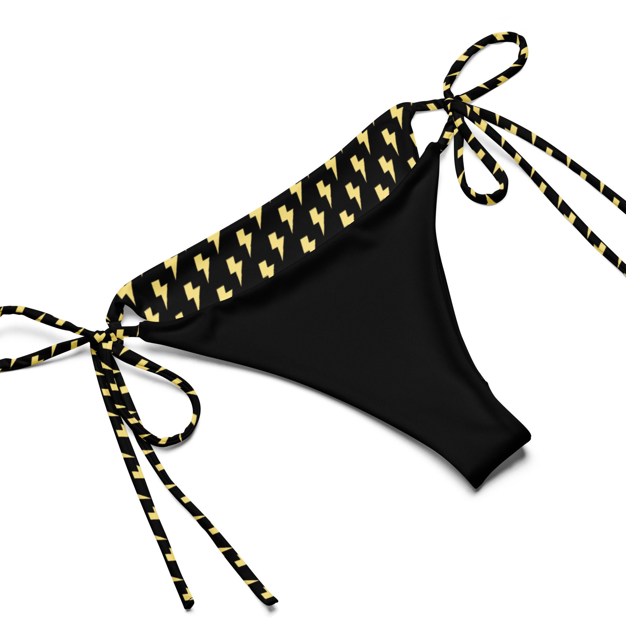 Yellow Lightning String Bikini Electric Swimsuit Black and - Etsy