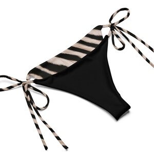 Classic Zebra String Bikini, Animal Print Eco-friendly Bikini Swimsuit ...