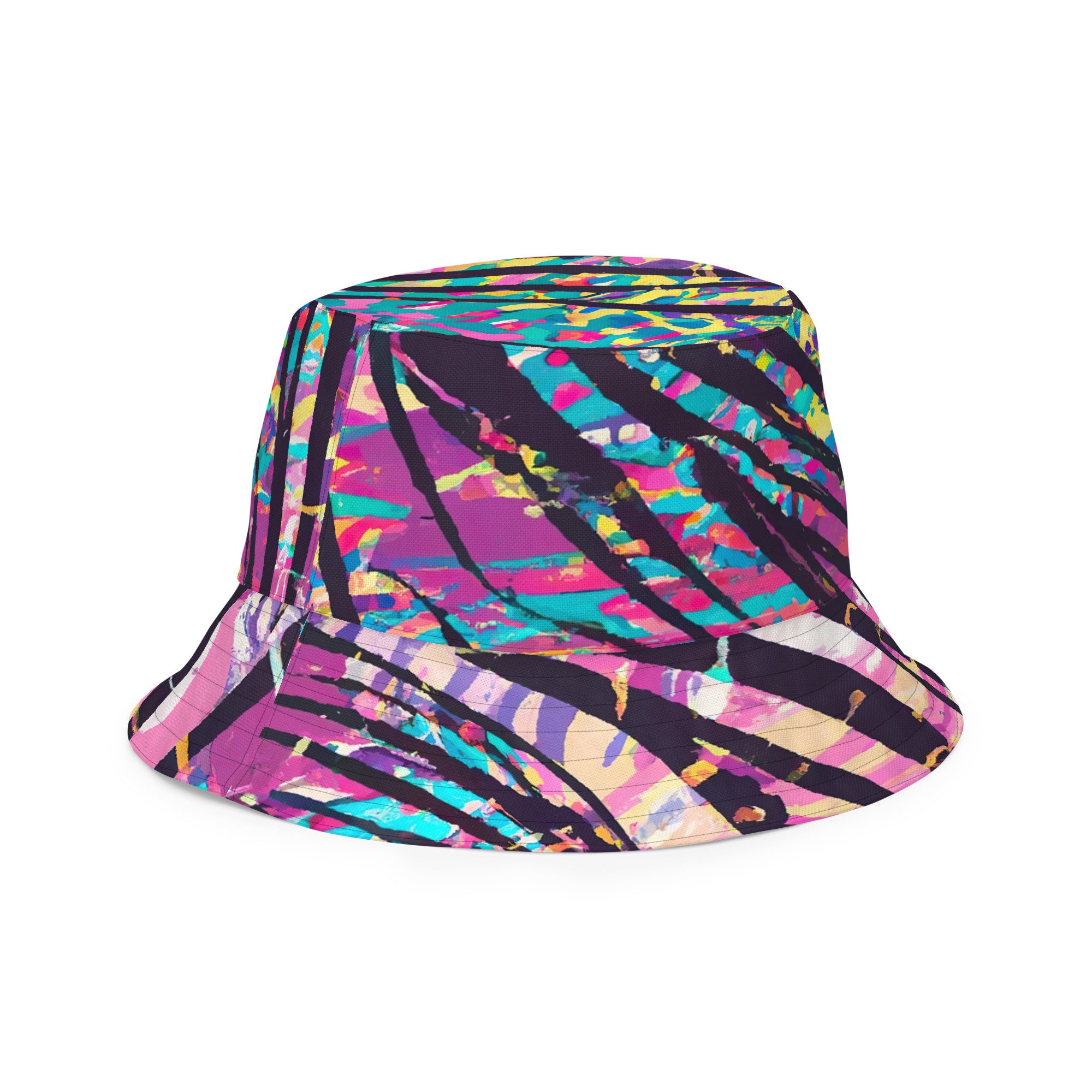 Tribal Print Two-sided Bucket Hat, Psychedelic Bucket Hat, Funky ...