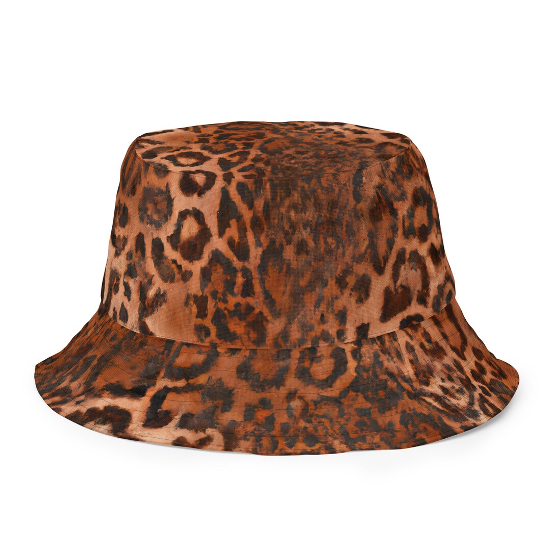 Mocha Leopard Bucket Hat Classic Leopard Bucket Hat Festival - Etsy