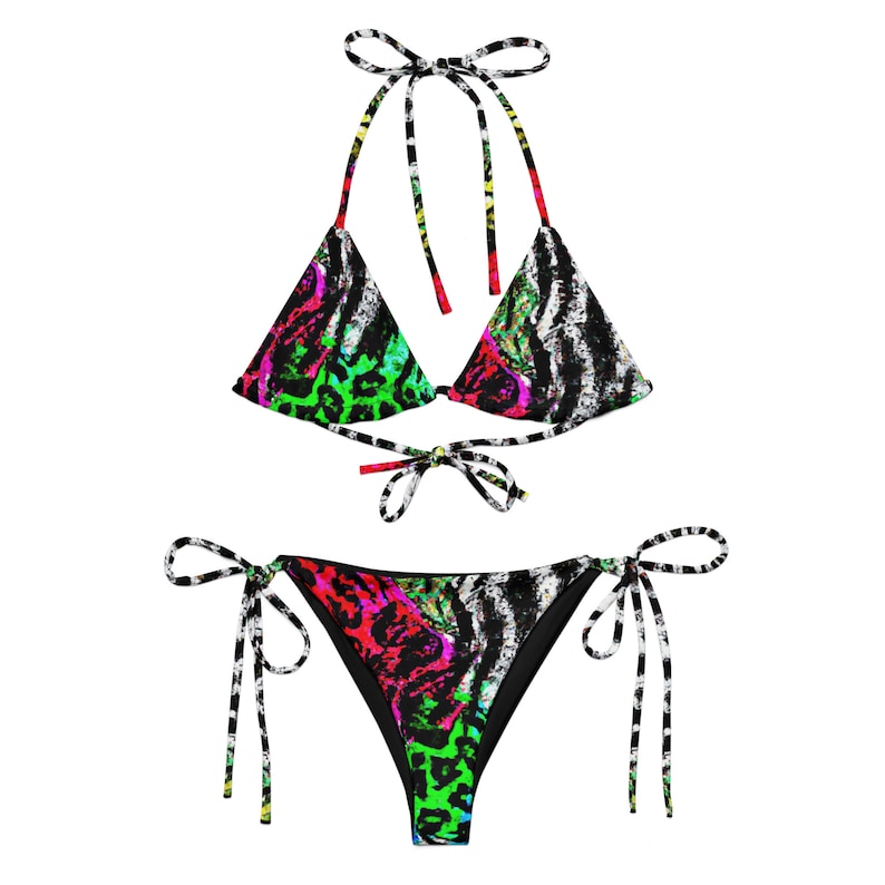 Wild Animal Print Bikini, Vibrant Jungle Bikini, Zebra, Leopard String ...