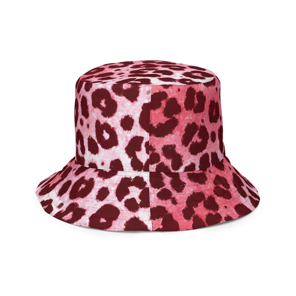 Pink and Red Leopard Bucket Hat, 3 Size Options, Vibrant Animal Print ...