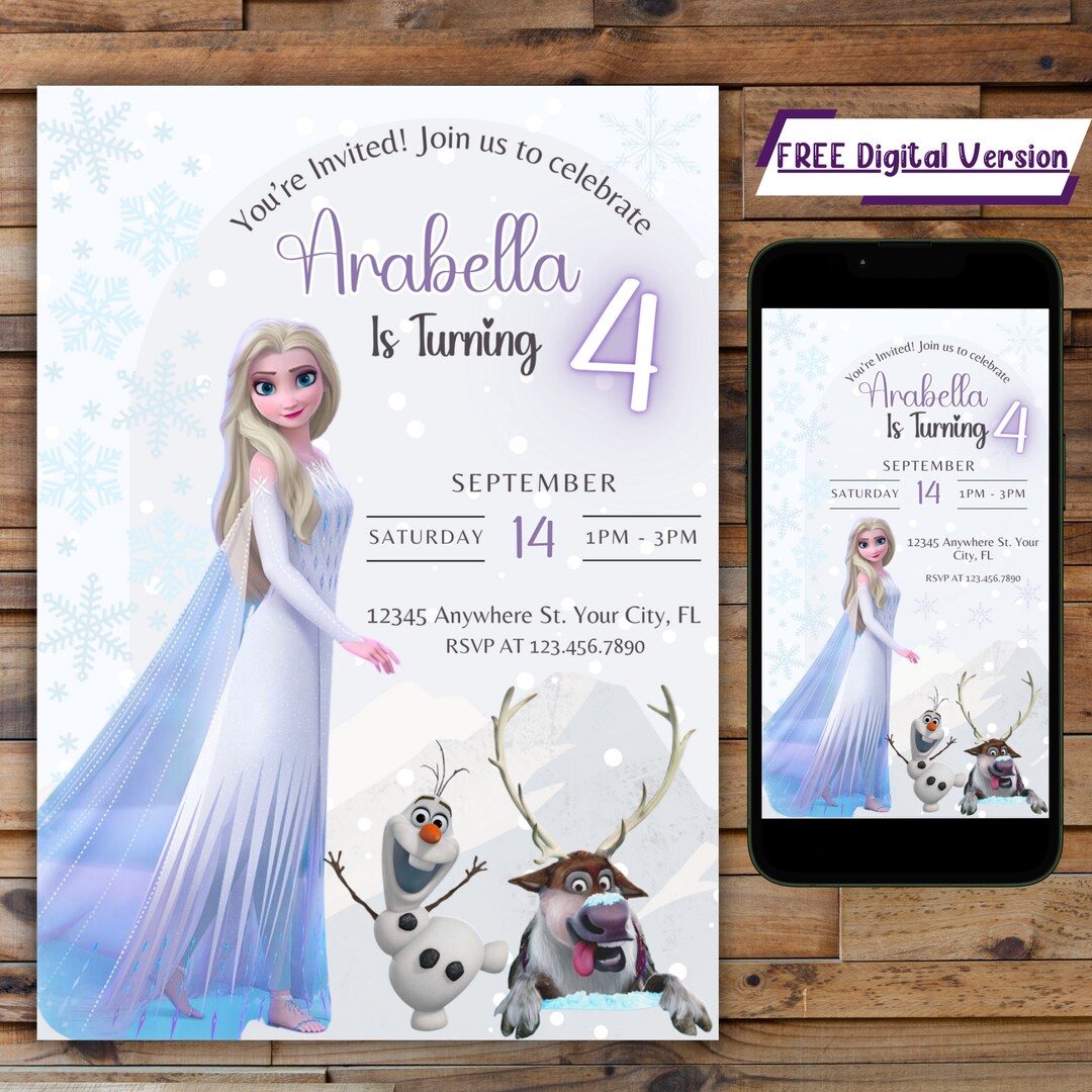 Frozen Invitation Elsa Birthday Invitation Winter Snow Birthday ...