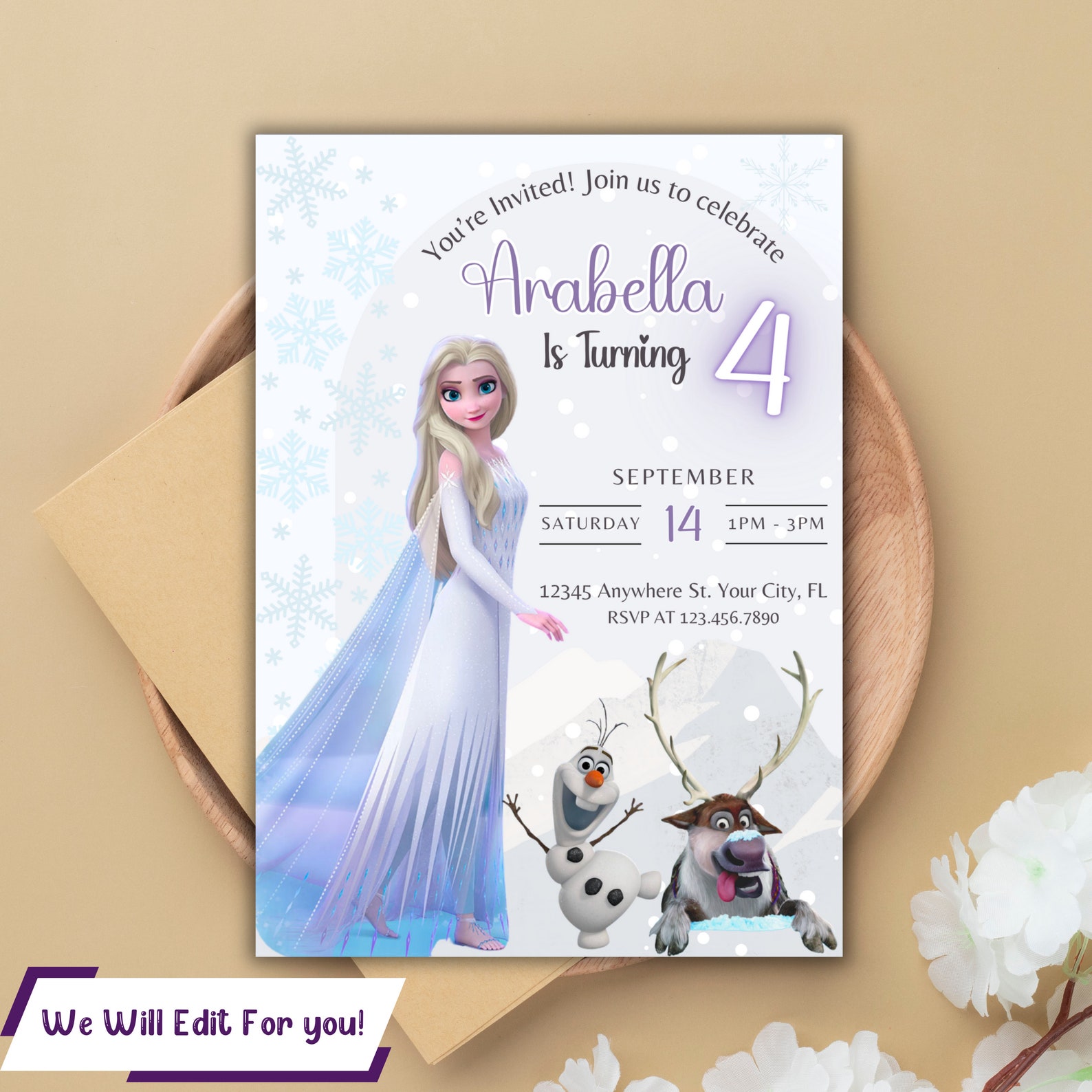 Frozen Invitation Elsa Birthday Invitation Winter Snow Birthday ...