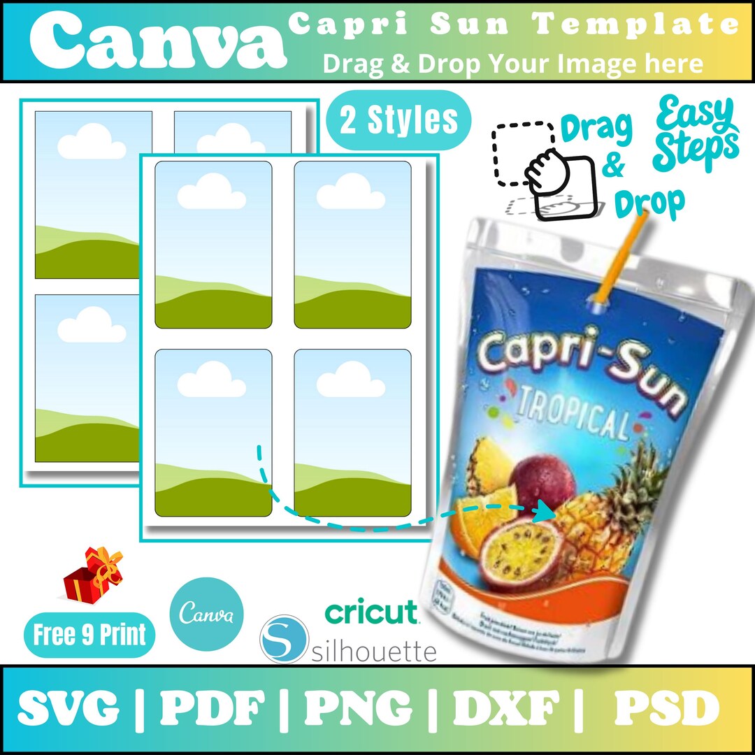 Capri Sun Template, Editable Juice Label, Capri Sun Party Favor, Custom ...