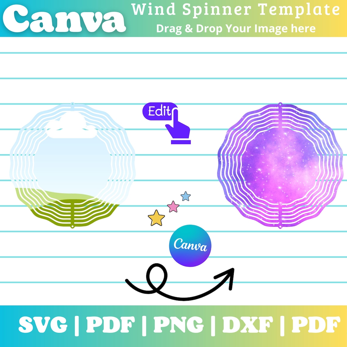 Wind Spinner Template, Sublimation Wind Spinner, Windspinner Templates ...