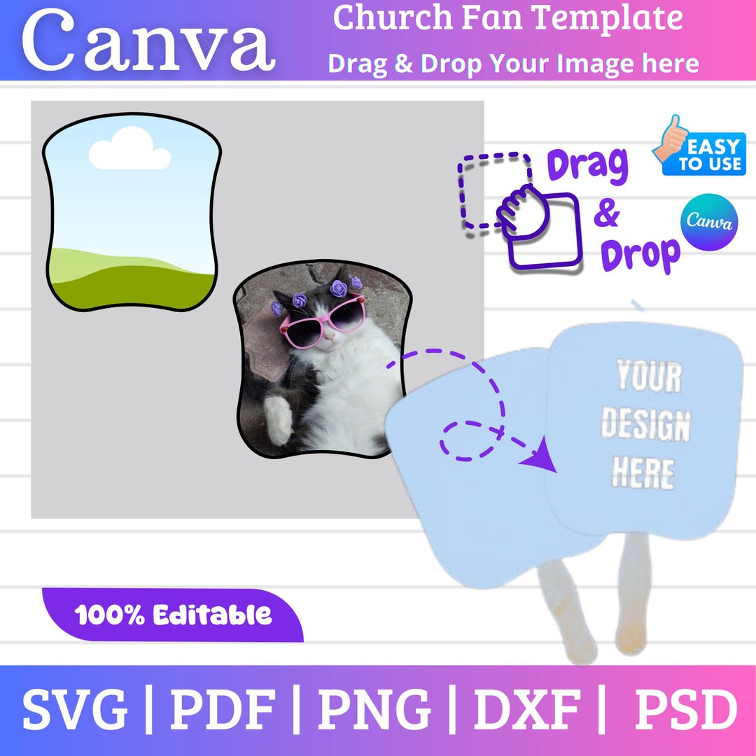 Church Fan Template, Church Fan Blanks, Sublimation Fan Template ...