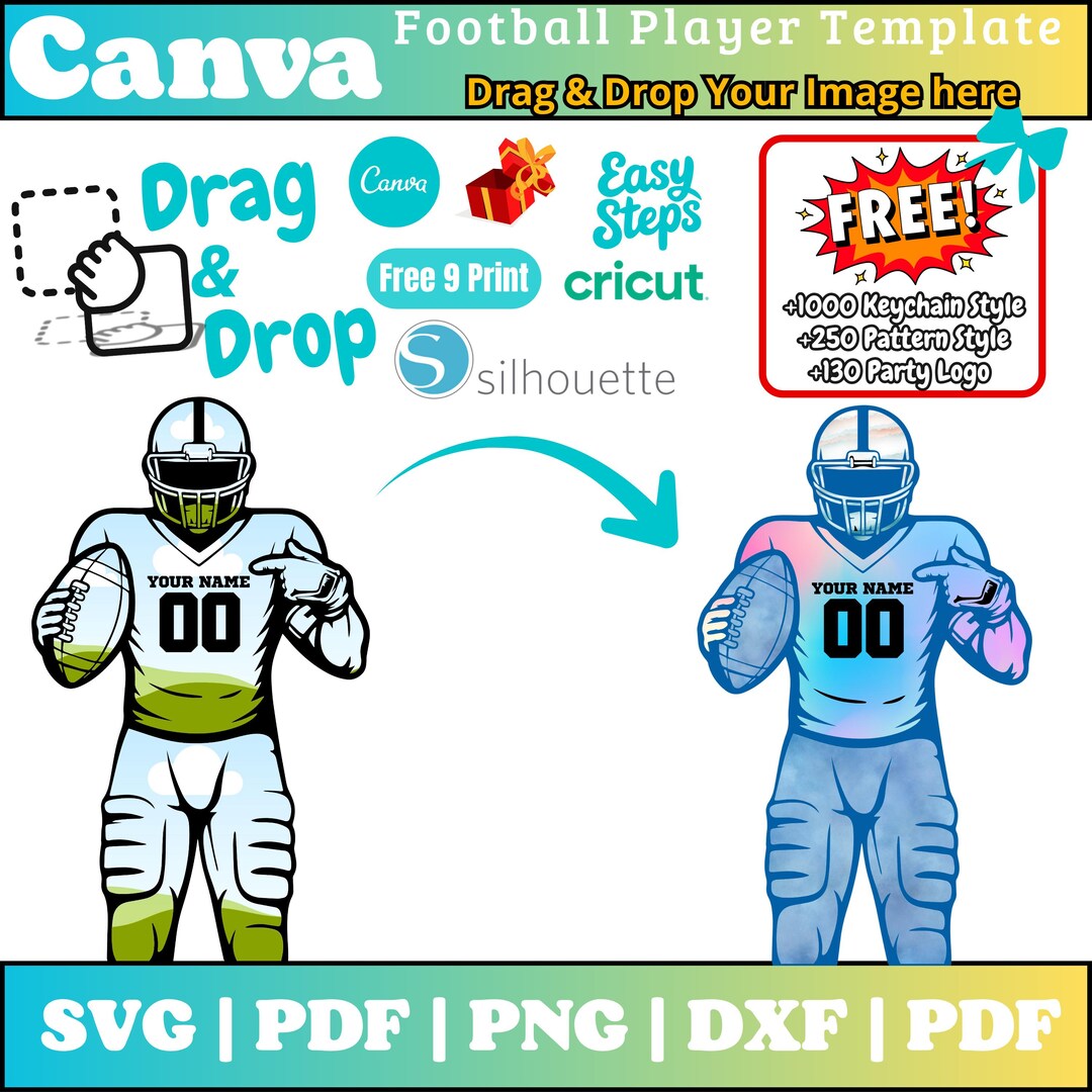 Football Panel Template, Football Panel Svg, American Football Canva ...