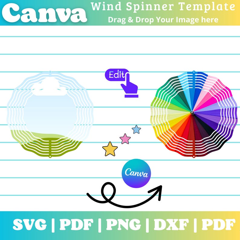 Wind Spinner Template, Sublimation Wind Spinner, Windspinner Templates ...