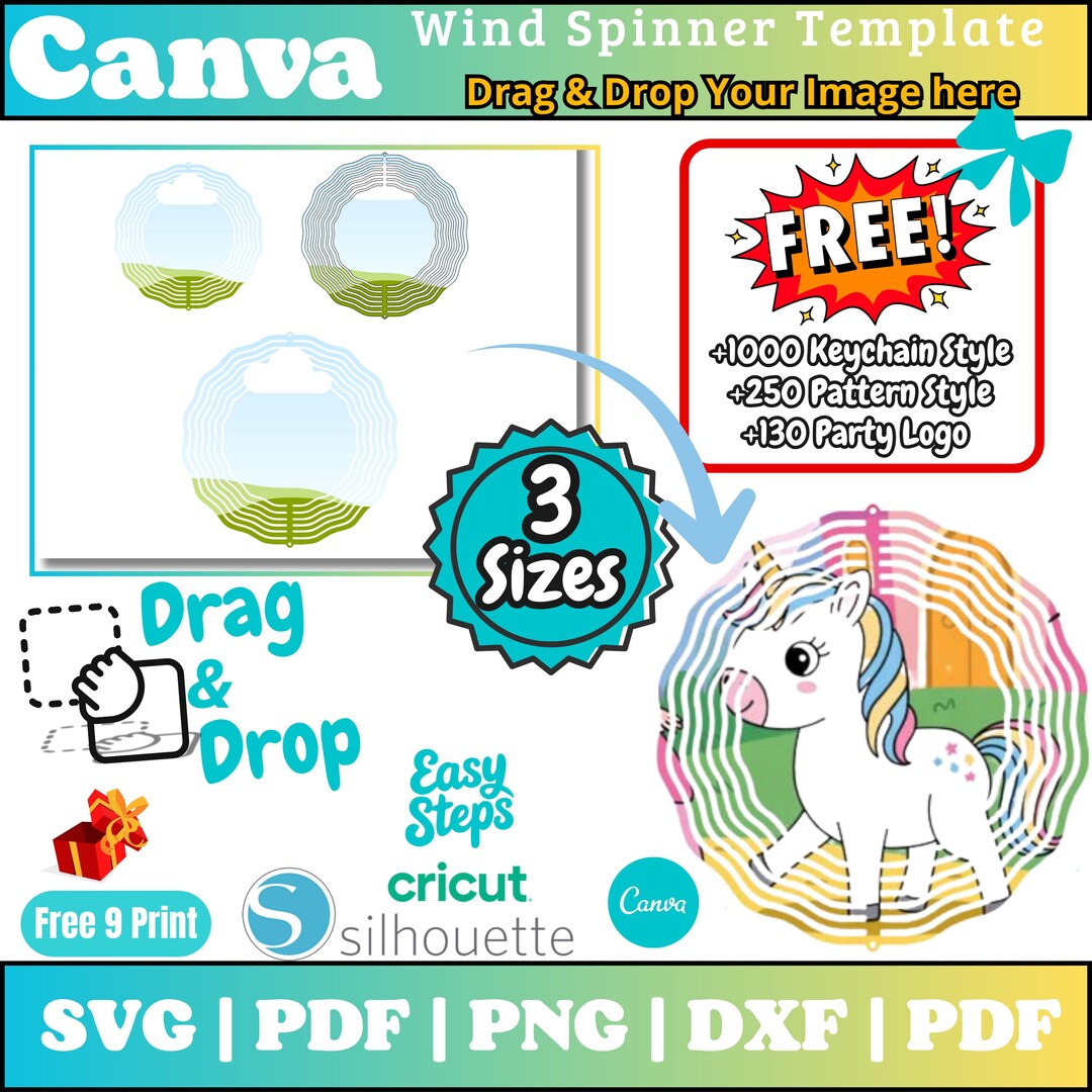 Wind Spinner Template, Sublimation Wind Spinner, Windspinner Templates ...