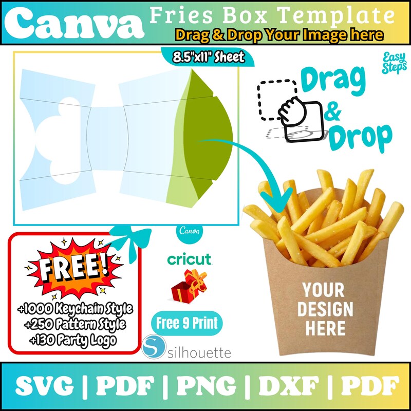 French Fry Box - Etsy