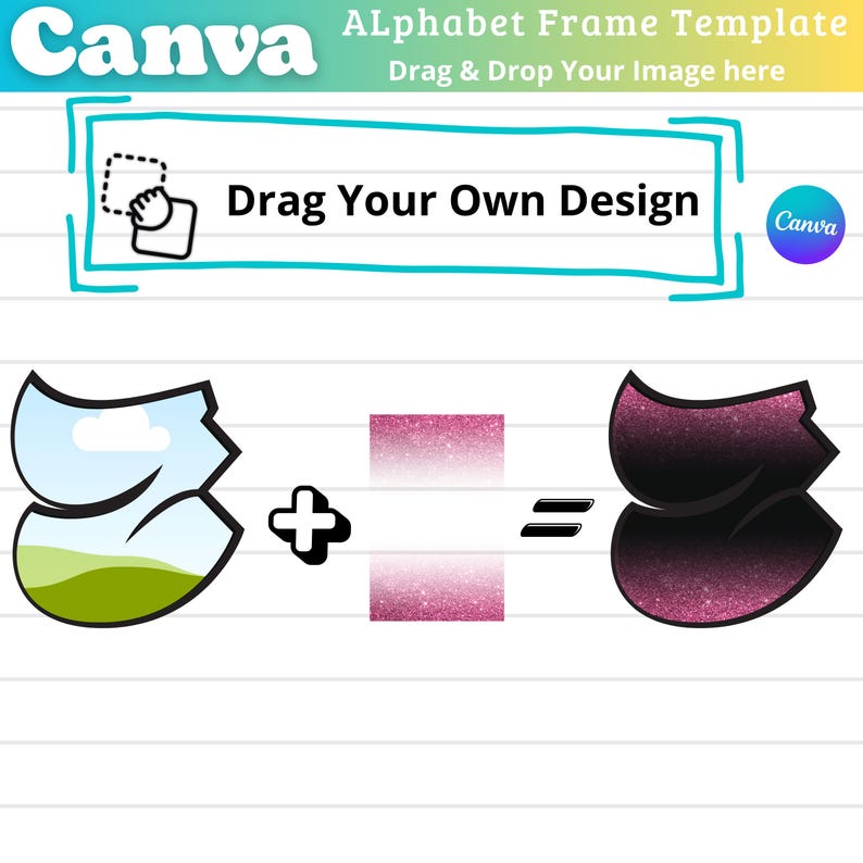Alphabet Canva Template, Uppercase and Lowercase Letters, Canva Frame ...