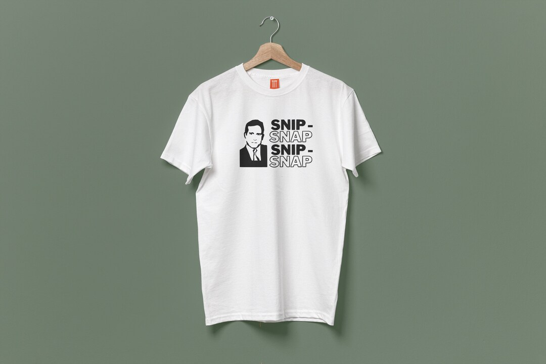 Snip Snap White T-shirt the Office Michael Scott T-shirt Dunder Mifflin ...