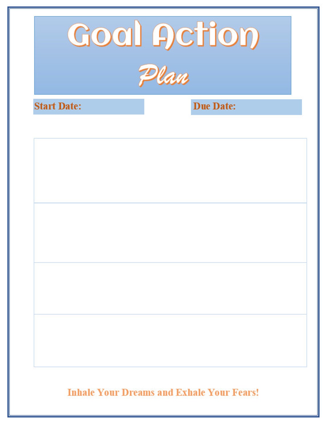 Smart Goals Packet Downloadable Template - Etsy
