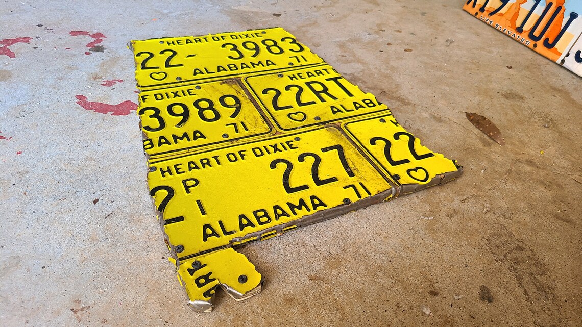 Alabama License Plate Map - Etsy