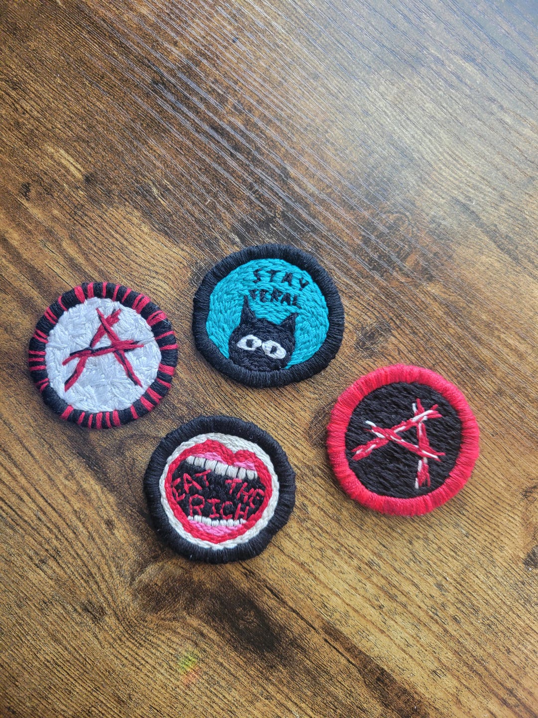 PUNK Hand Embroidered Patches - Etsy