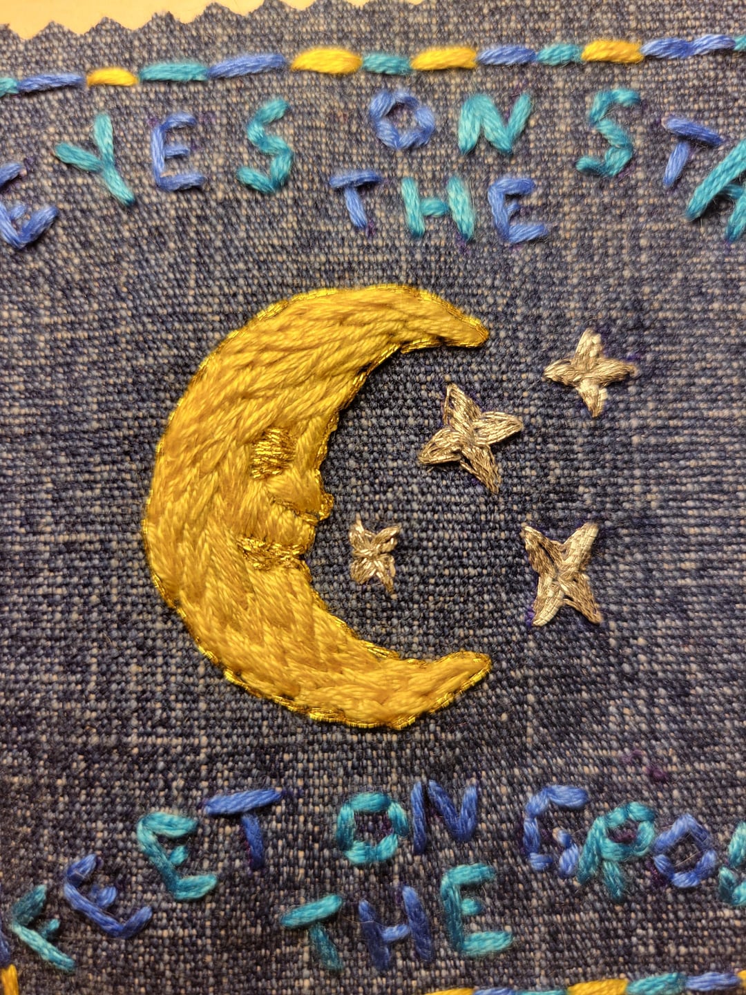 Hand Embroidered Moon Stars Patch, Sew on Applique - Etsy