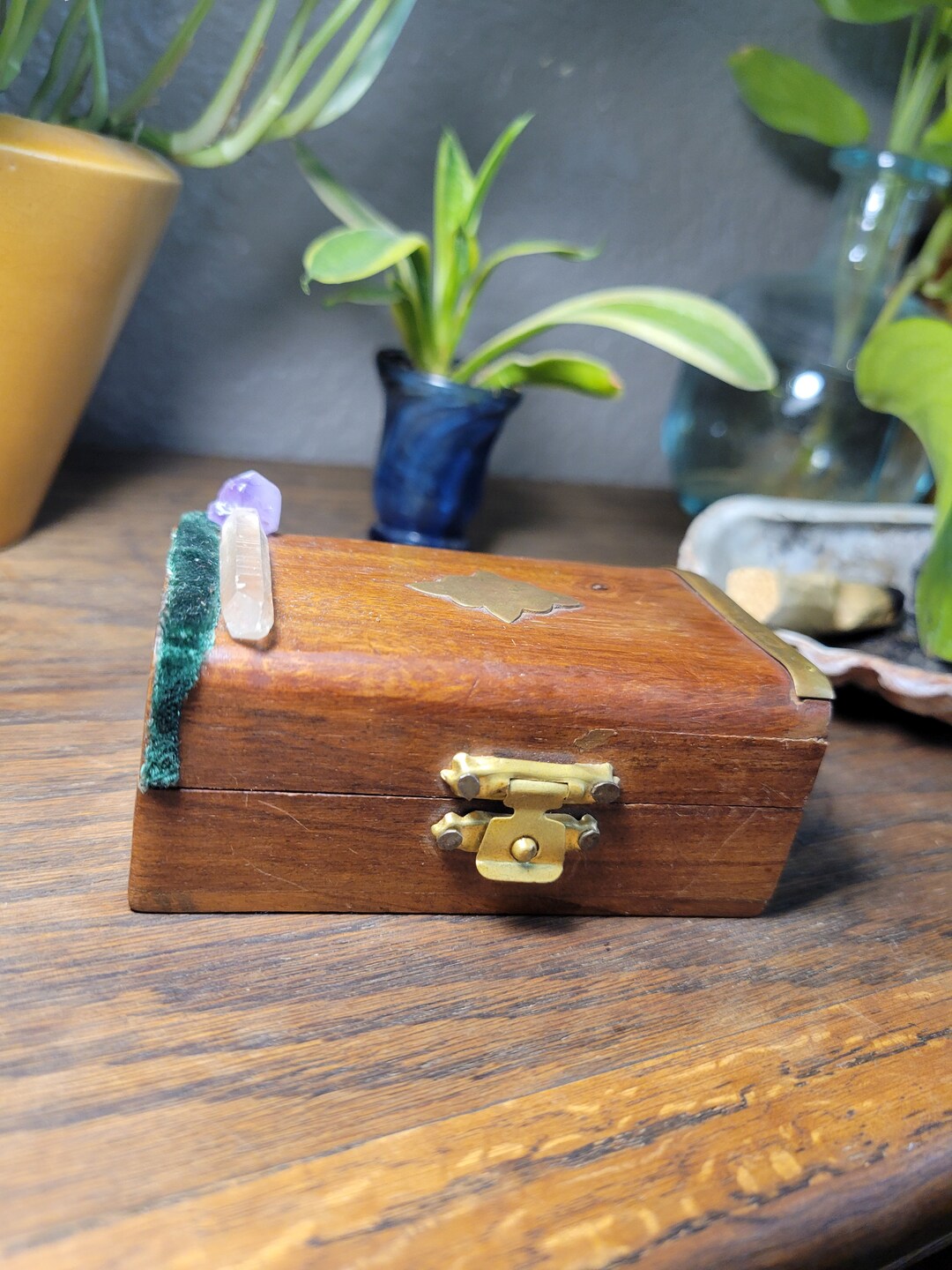 Upcycled Jewelry Box With Crystals and Crushed Velvet - Etsy
