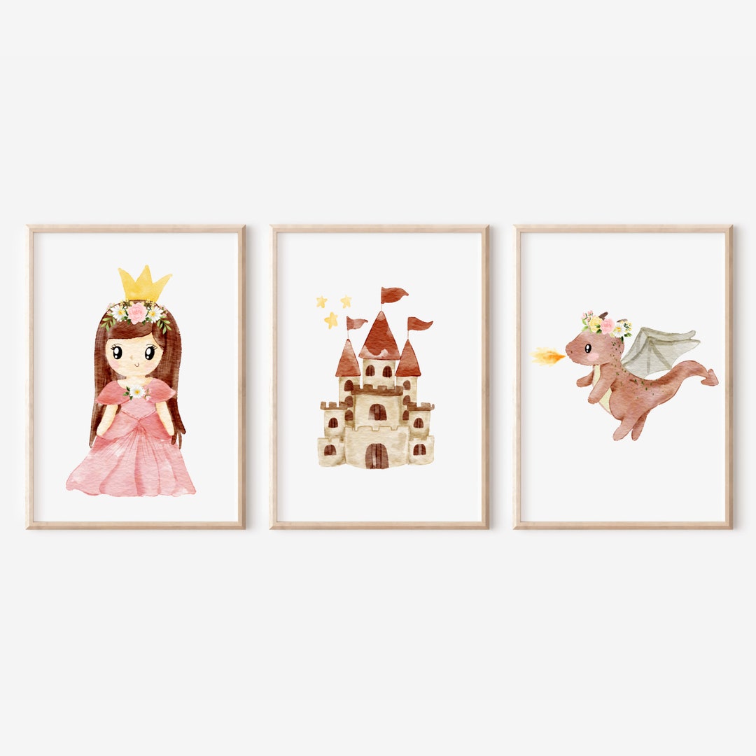 Dragon Princess and Castle Decor - Dragon Nursery - Princess Nursery ...