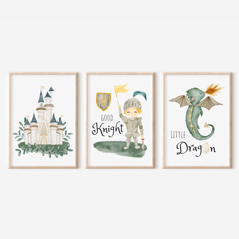 Good Knight Little Dragon Nursery Decor. Fairytale Knight Nursery ...