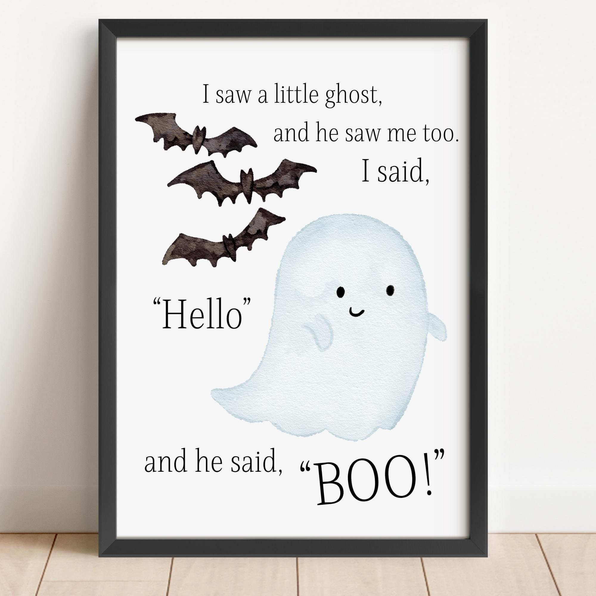 Cute Ghost Printable and Haunted Mansion Art Halloween Wall Art Set of ...