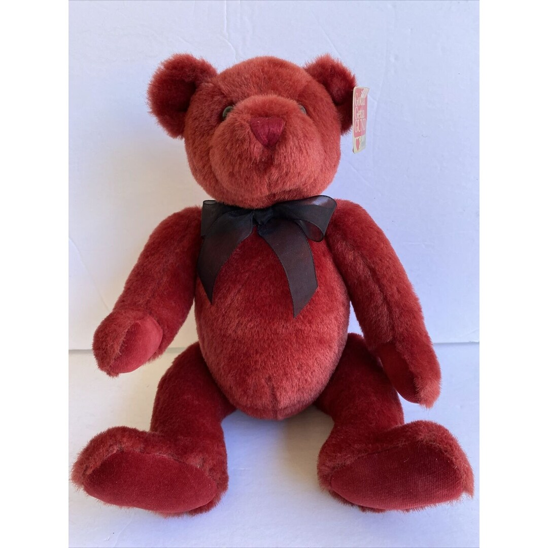 90's Gotta Getta Gund Scarlet Teddy Bear Stuffed Plush Animal Red ...