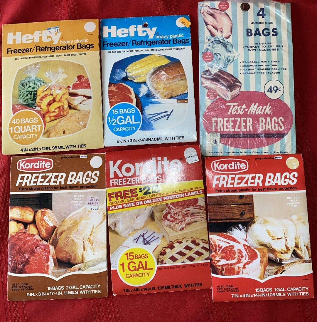 Vintage Hetfy Kordite Test Mark Freezer Bags Gallon Quart Mixed Lot - Etsy